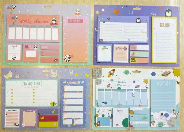 Kids Weekly Planner Set Cute Sticky Notes Daily Hanging Planner ...