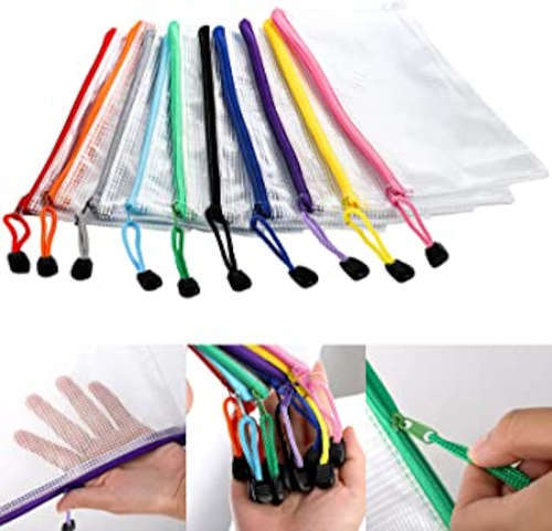 Buy Transparent Exam Pencil Pouch Clear PVC & Mesh Zipper For Students ...