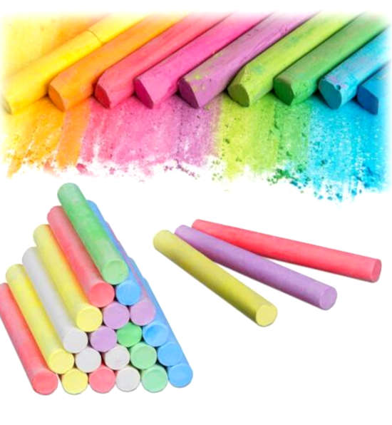 Buy PAK Chalks Box Of 50 Pcs Dustless Chalk In White & Mix Colors Set ...
