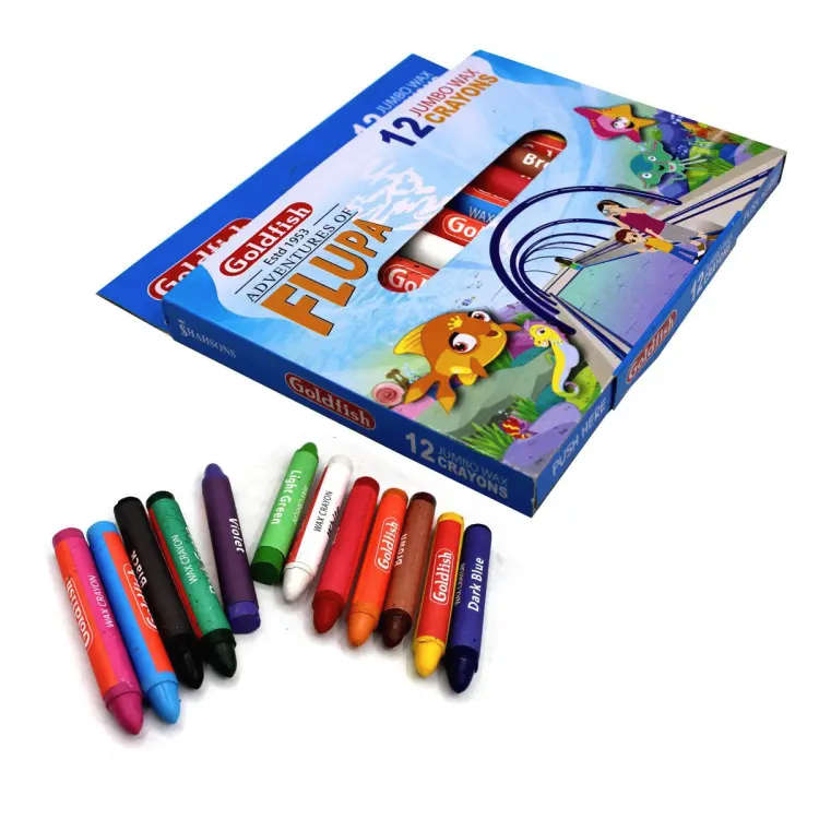 Buy Goldfish Jumbo Wax Crayons Pack Of 12 Colors – CopyPencil.pk