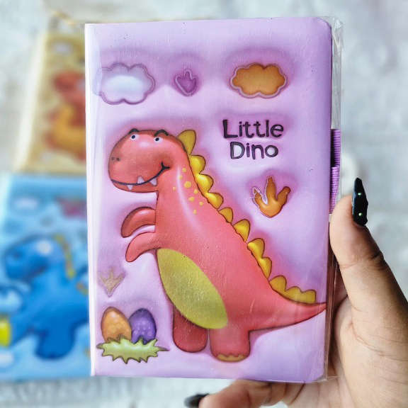 Buy Little Dino Diary With 3D Foam Cover, Cartoon Journal A5 Students ...