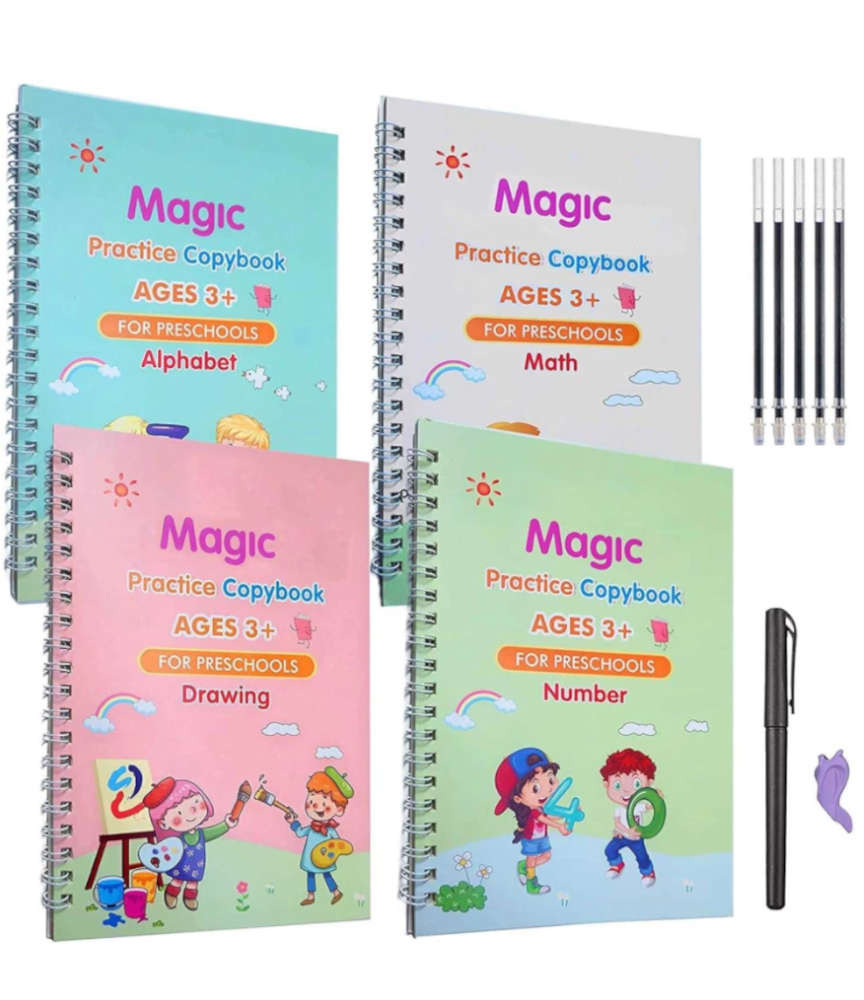 Buy Magic Practice Copybook Set Of 4 Reusable Calligraphy Magic books ...
