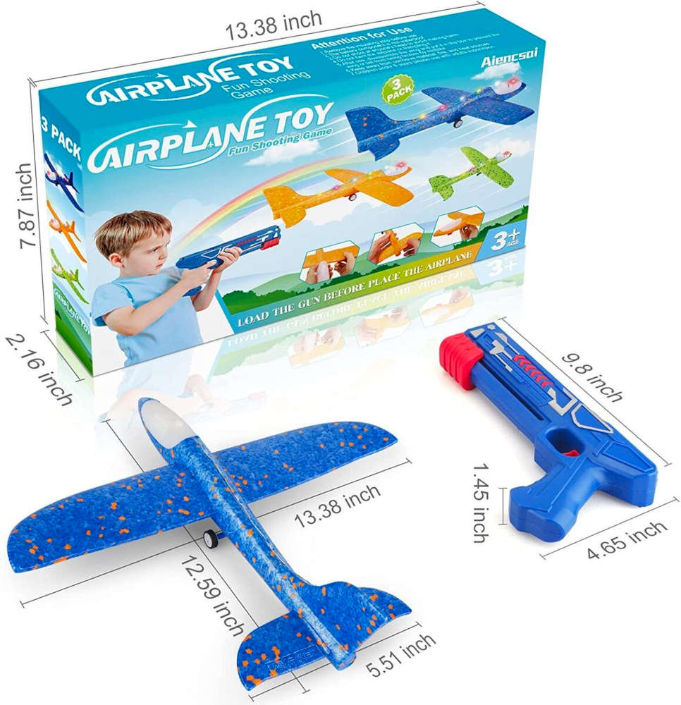 Airplane Launcher Gun Toy Foam Model Catapult Aircraft Flying Toy ...