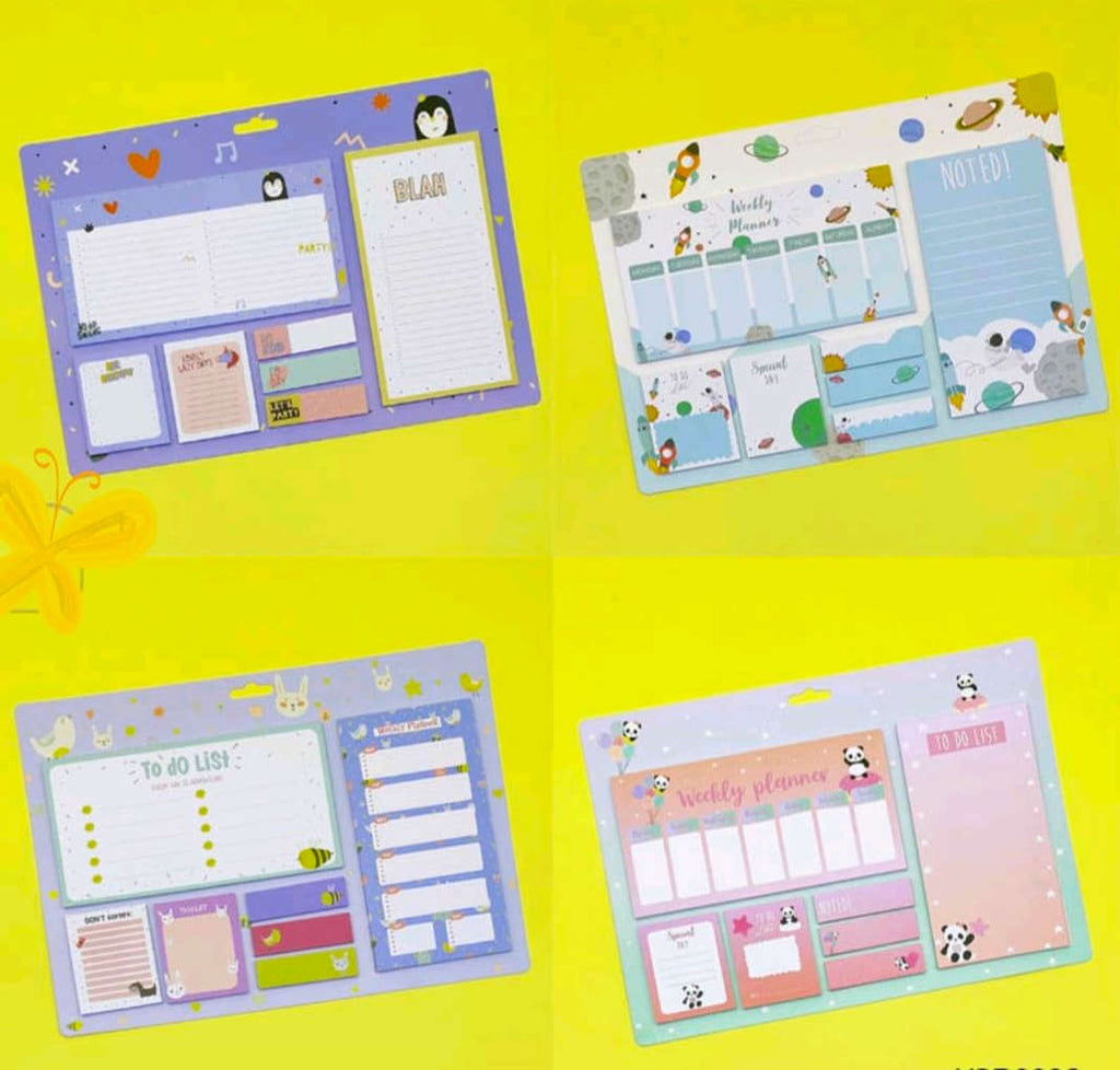 Kids Weekly Planner Set Cute Sticky Notes Daily Hanging Planner ...