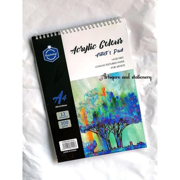 Keep Smiling Acrylic Painting Artist Pad 300gsm – Heavyweight Art Paper ...