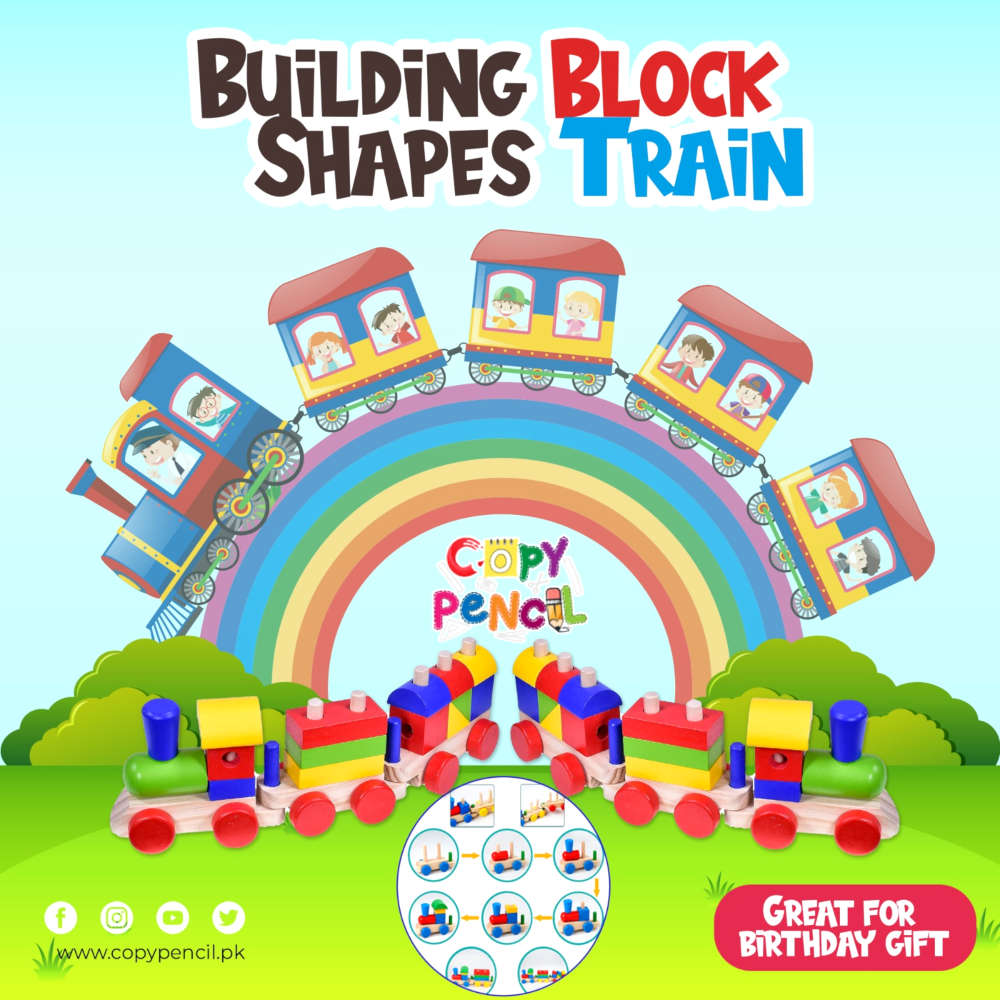 Buy Early Learners Birthday Gift Building Block Train Wooden Toy ...