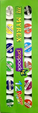 Myrex Poster Color Set – 12 Bright Paints for Kids & School Projects ...