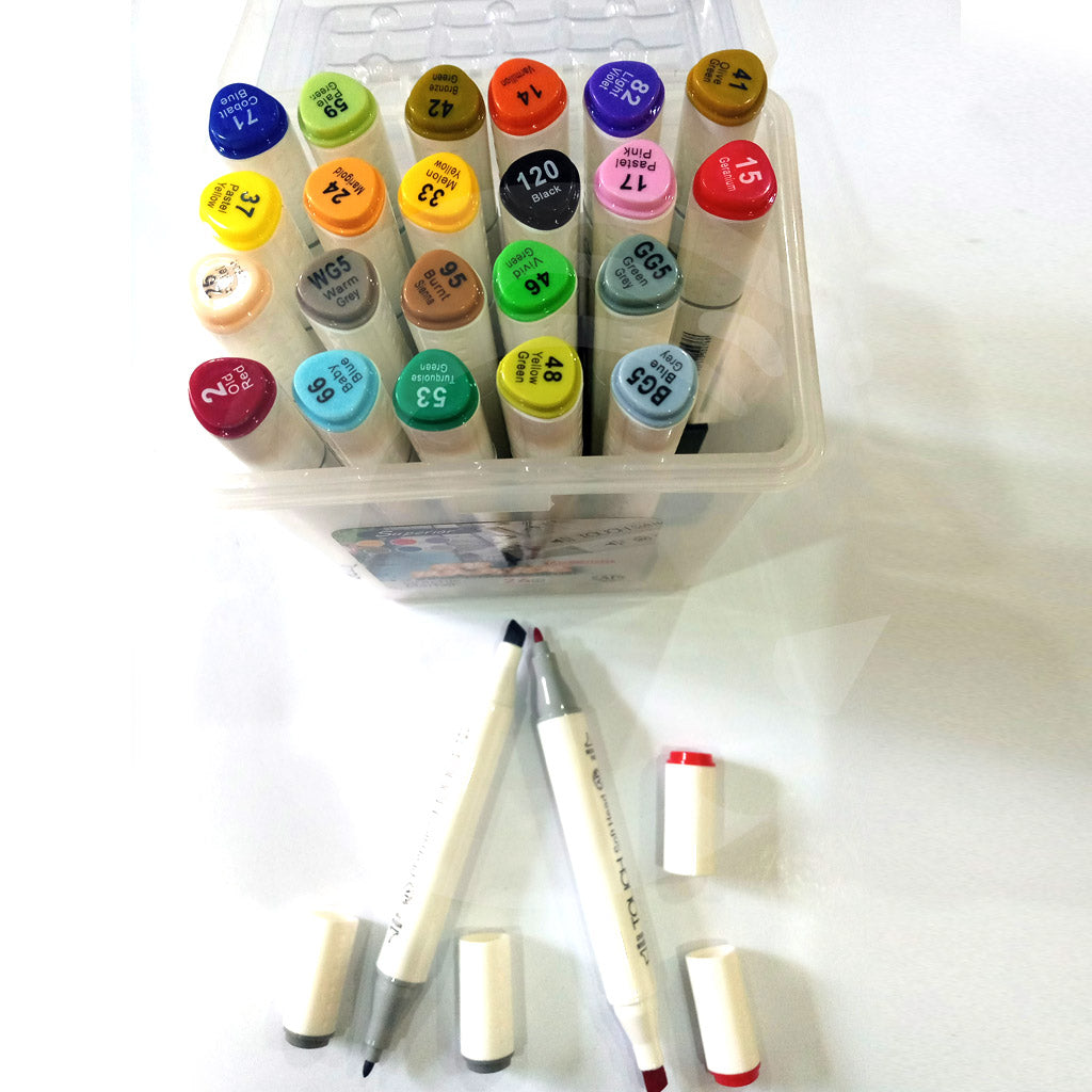 24 Color Superior Touch Soft Head Graphic marker – CopyPencil.pk