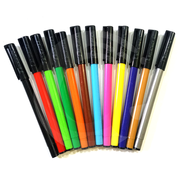 Tempo Fiber Tip 10 and 12 Colors Marker Set – CopyPencil.pk