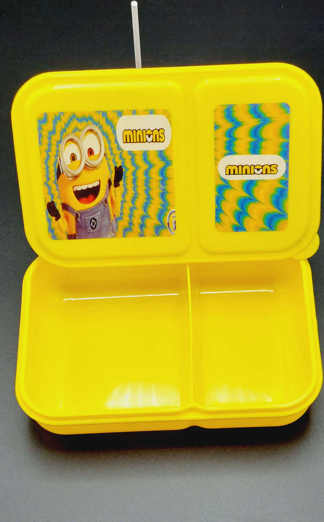 Buy Minions Plastic Lunch Box Food Container Two Section Kids Lunch Box ...