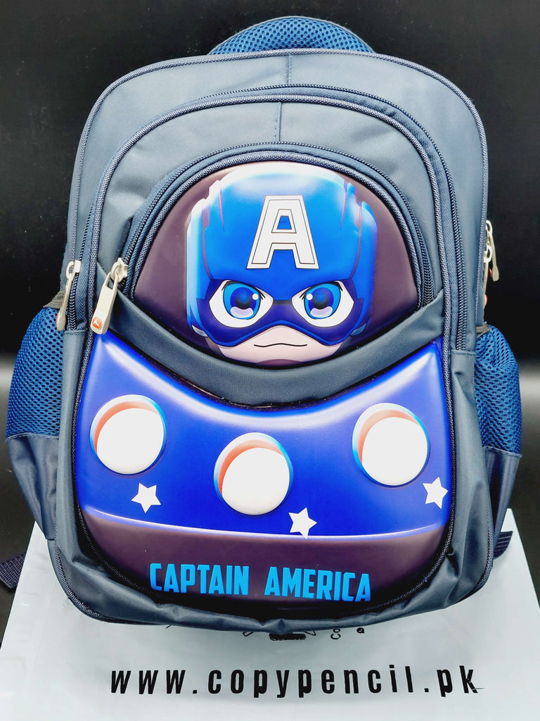 Captain America 3D Style Kids School Bag For Boys - Superhero Avengers ...