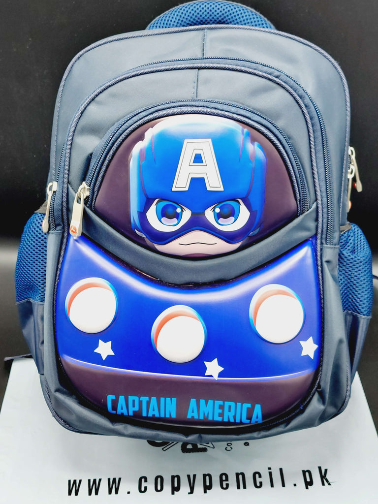 Captain America 3D Style Kids School Bag For Boys - Superhero Avengers ...
