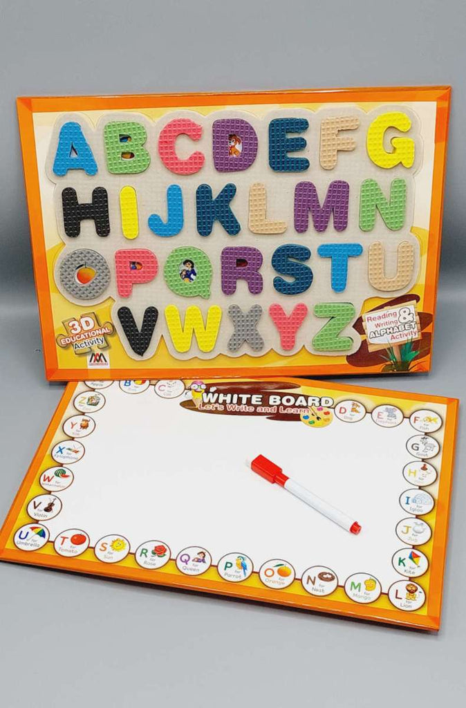 Buy 3D Foamic Alphabet Wooden Activity Board With White Board And ...