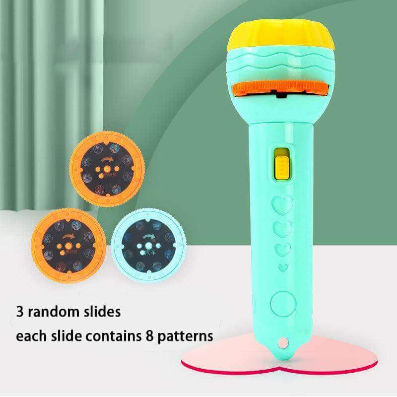 Buy Mini Flashlight Slide Projector Toy With Image Reels For Kids ...
