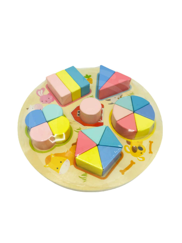 Buy Wooden Bisect Study Board Geometric Shapes Number Learning Toy ...