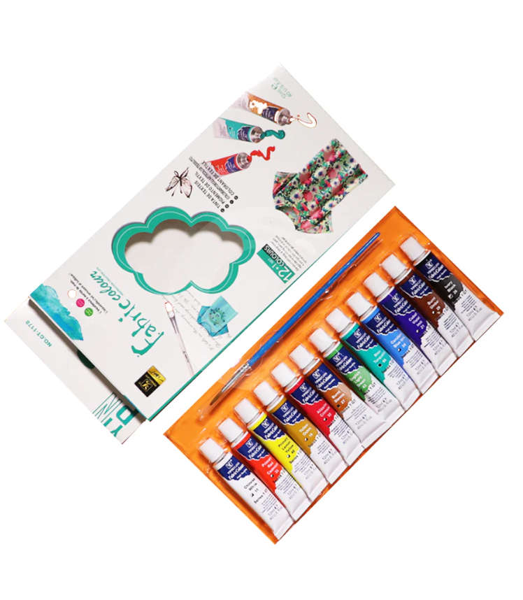 Buy Fabric Paints Set Yipinxuan Fabric Color 12 Tubes Set (12ml Each ...