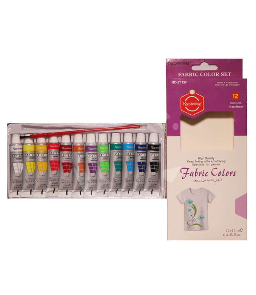 Buy Fabric Paint Set Keep Smiling Fabric Colors 12 Tubes 9ml ...