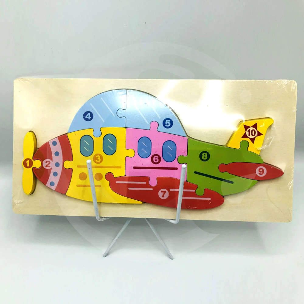 Buy Helicopter Shape Wooden Puzzle Toddlers Preschool Educational Toys ...