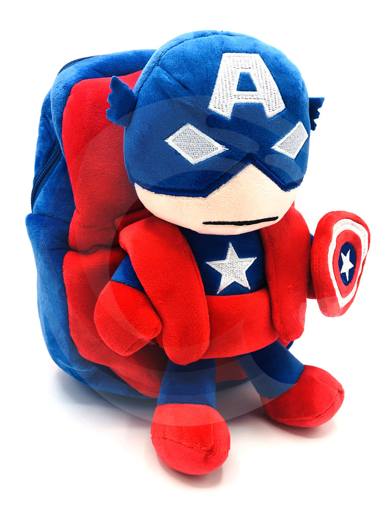 Captain America Plush Stuffed Toy Backpack For Boys | Cute Mini Cartoo ...