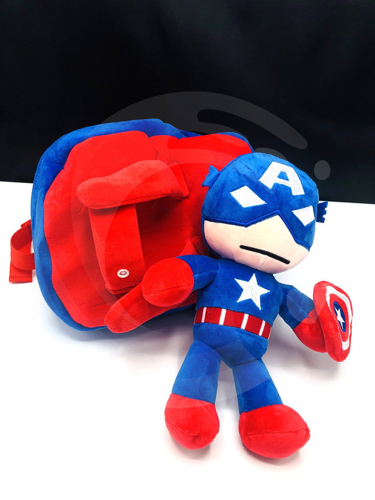 Captain America Plush Stuffed Toy Backpack For Boys | Cute Mini Cartoo ...