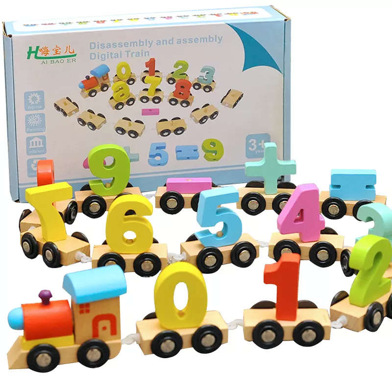 Buy Magnetic Digital Train Toy For Kids Wooden Number Cars Fun Learning ...