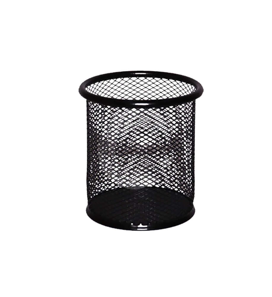 Pen Jar | Metal Mesh Pen, Pencil Holder, Office Desk Organizer Black ...