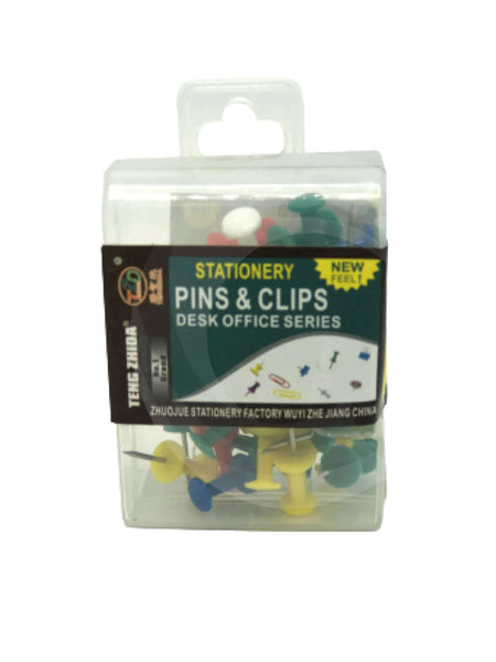 Buy Notice Board Thumb Pins Stationery Pins & Clips Plastic Head Push ...
