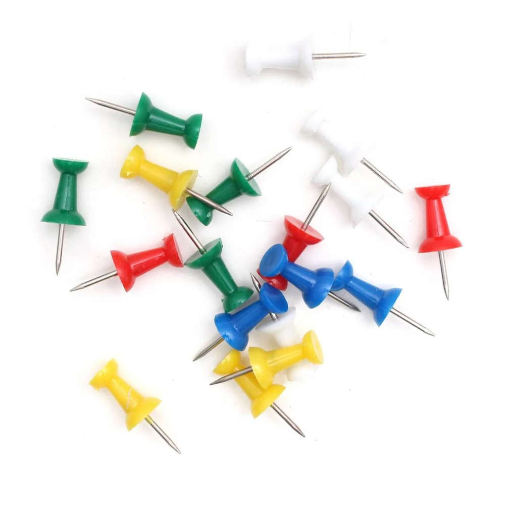 Buy Notice Board Thumb Pins Stationery Pins & Clips Plastic Head Push ...