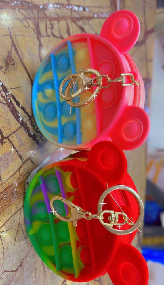 Buy Pop It Fidget Keychain With Zip Small Coin Pouch Import Quality ...