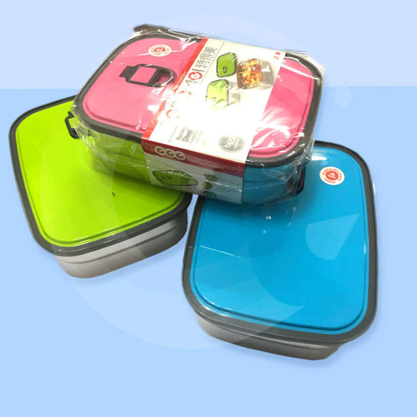 Buy Rectangle Stainless Steel Lunch Box Medium for Kids and Office ...