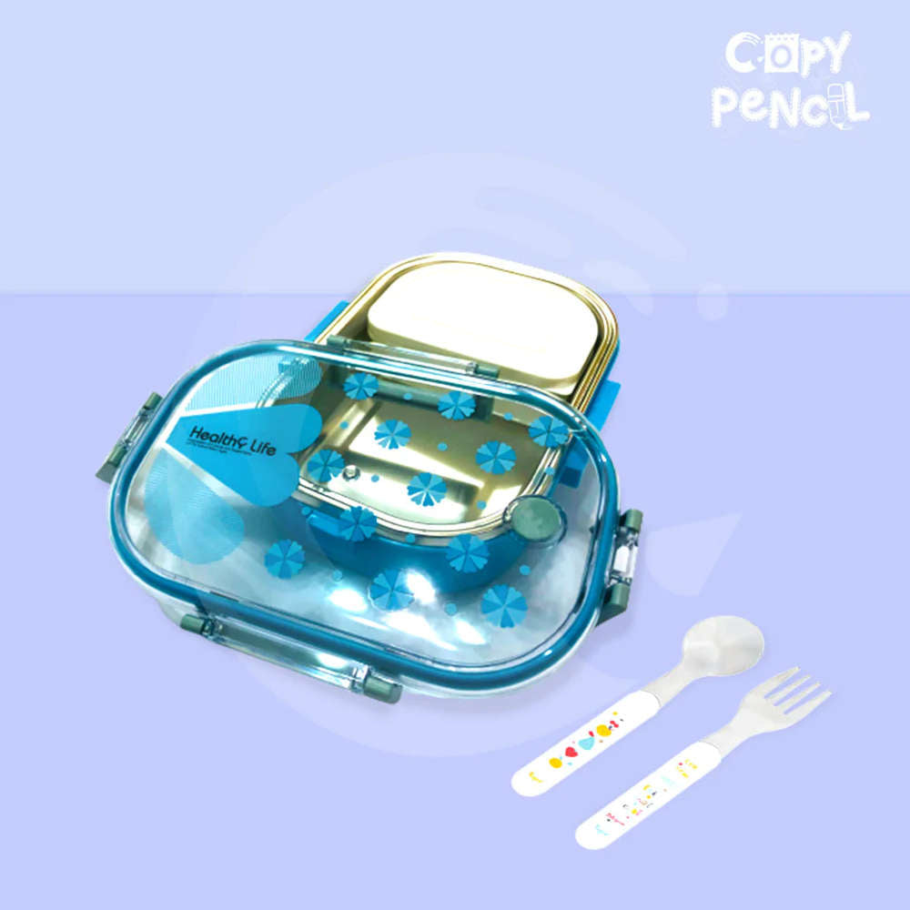 Buy Lunch Box Stainless Steel Rectangular Shape for Kids and Office Use ...