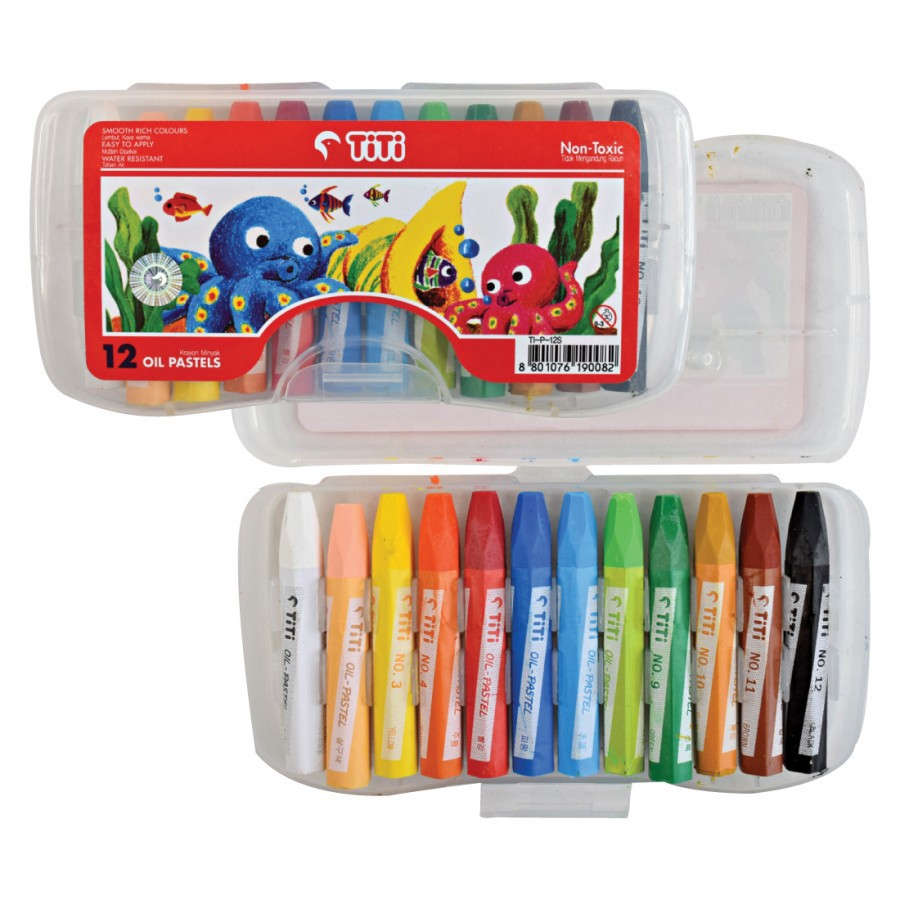 Buy Titi Crayon Color 12 Pcs Pack | Non-Toxic Oil Pastel Crayon Sticks ...