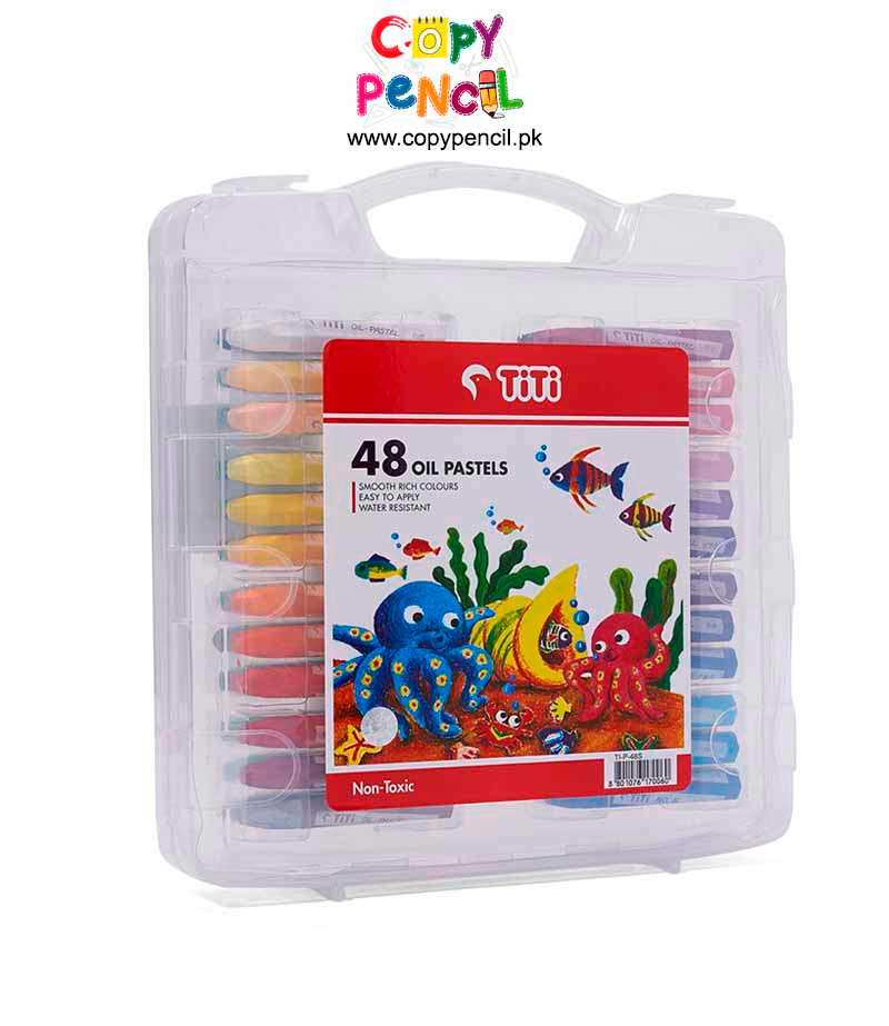 Titi Crayon Color 48 Pcs, Oil Pastel Crayon Sticks In Plastic Case ...