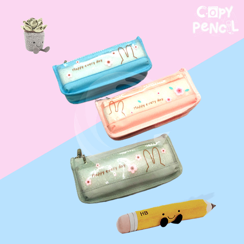 Colorful Pencil Case Box | Pouch with Transparent Front for Girls, Boy ...