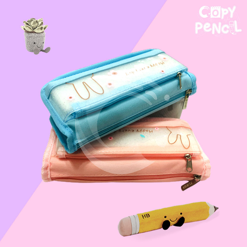Colorful Pencil Case Box | Pouch with Transparent Front for Girls, Boy ...