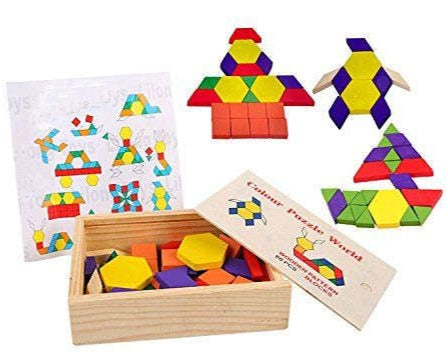 Buy Cognition Wooden Tangram Puzzle Geometric Manipulative Puzzle 60 ...