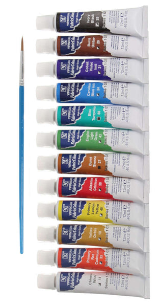 Buy Fabric Paints Set Yipinxuan Fabric Color 12 Tubes Set (12ml Each ...