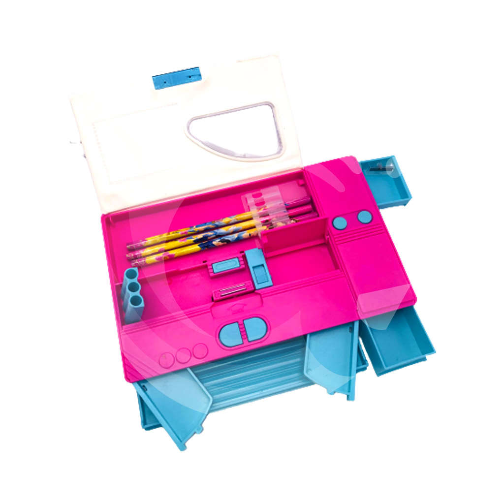 Cinderella Jumbo Geometry Box Double-sided with Sharpener, Drawers, Fa ...