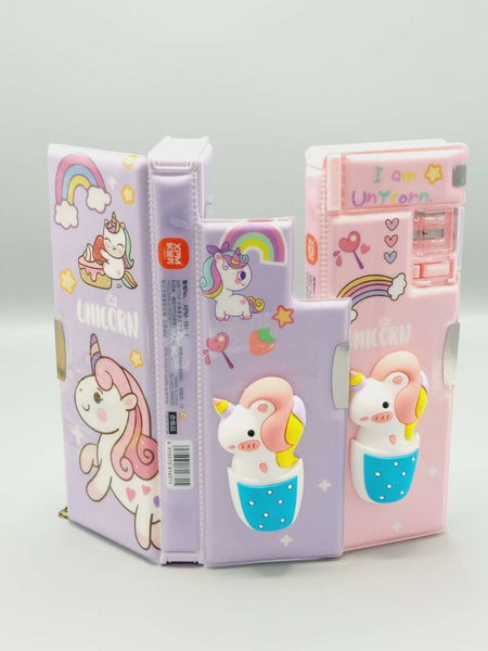 3D Unicorn Themed Geometry Box For Girls,Magnetic Pencil Case for ...