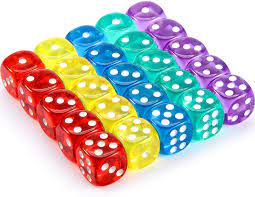 Gaming Dice Translucent Color Multi-Purpose Party Board Game Dice ...
