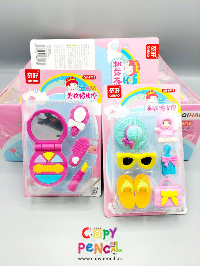 Girls Fancy Erasers Makeup Style Girls Erasers – CopyPencil.pk