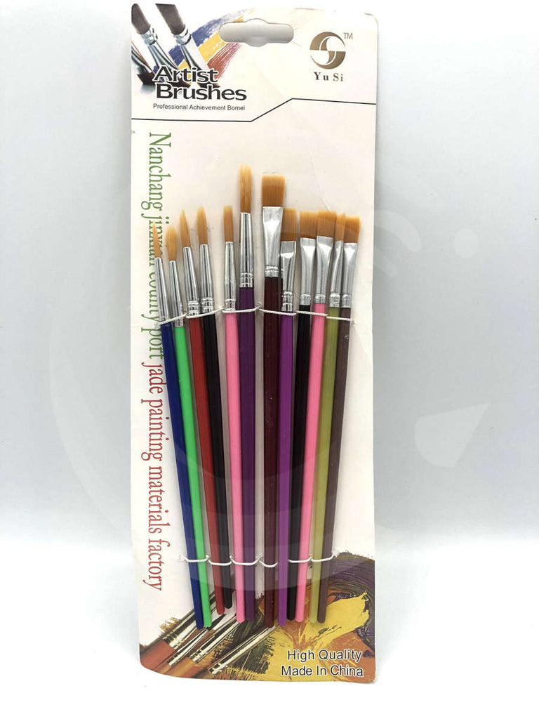 Multi Shapes Paint Brush Set for Kids or Artist 12PC Multi shape Paint ...